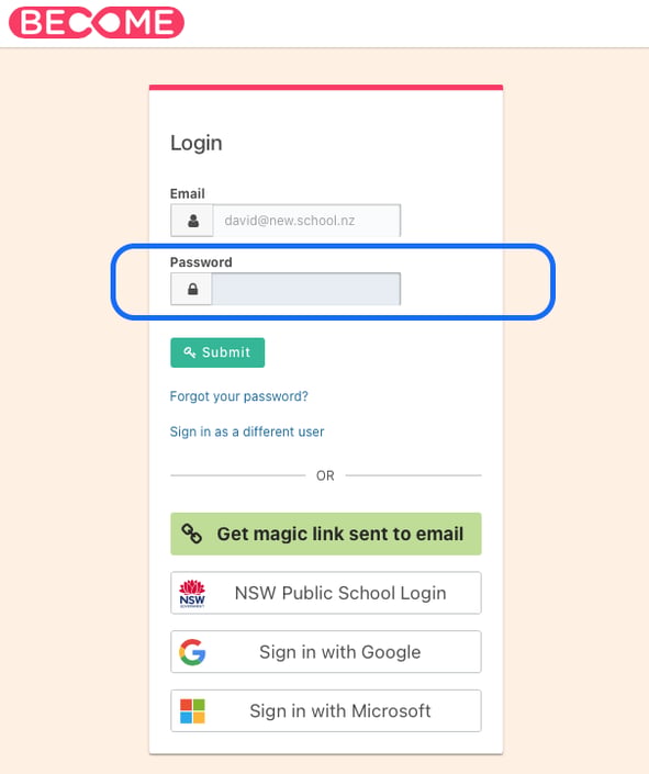 How do students log in to BECOME.ME?